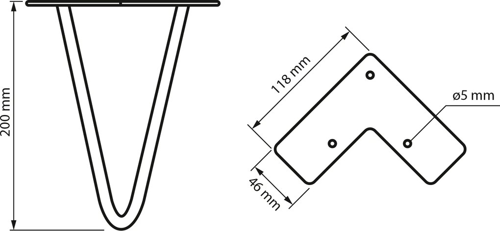 Sapho Nábytková nožička výška 200 mm černá mat 30387