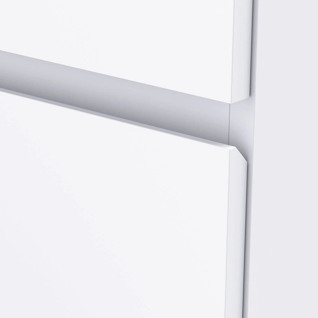 HOMCOM komoda Příborník se 4 zásuvkami, výklopná kancelářská skříň v bílé barvě, 55 x 33 x 80 cm, ideální pro obývací a pracovní prostory | Aosom.de