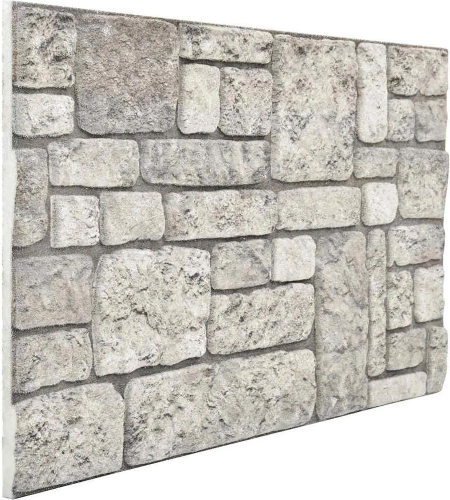Nástěnné panely 10 ks 100 x 50 cm Šedá EPS pěna 332929