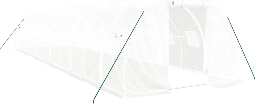 Skleník s ocelovým rámem bílý 36 m² 12 x 3 x 2 m 3188054