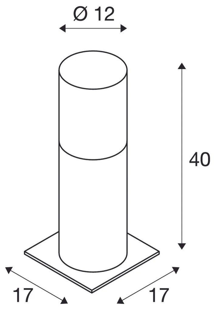 SLV 1000665 Lisenne Pole 40, sloupkové svítidlo z čediče a skla, 1x E27, výška 40cm, IP54