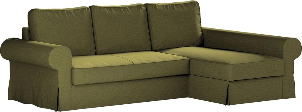 Potah na pohovku IKEA Backabro rozkládací se šezlongem barva zelená látka pletený vzor