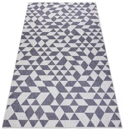 Kusový koberec Sisalový SION 22373 Trojúhelníky ecru / modrý / růžový Rozměr: 80x150 cm