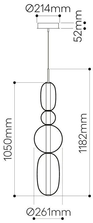 Bomma Pebbles skleněné závěsné svítidlo, velké Barva: Červená, Konfigurace: Model 1