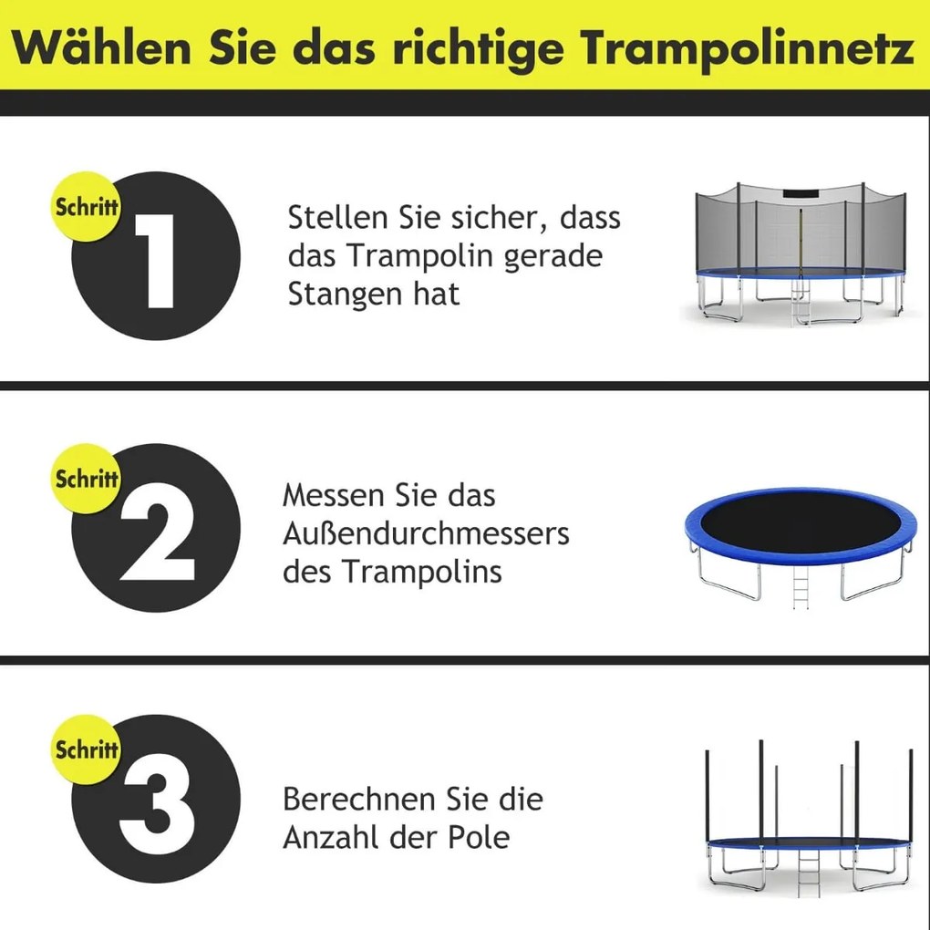 Costway Ø 427 cm trampolínová ochranná síť pro zahradní trampolíny náhradní síť