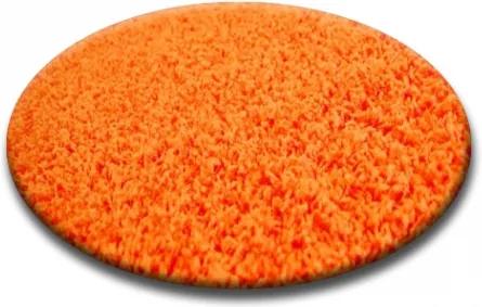 Makro Abra  Kulatý koberec SHAGGY 5cm pomerančový průměr 120cm