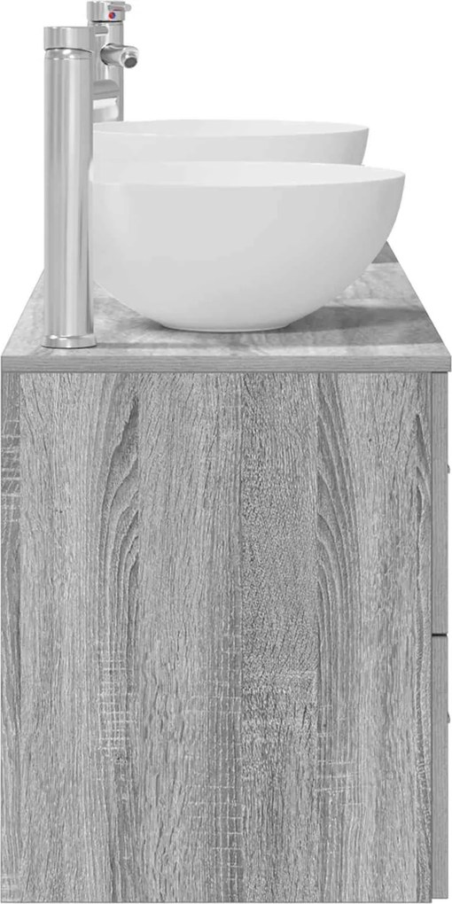 Sada koupelnových skříněk 3 ks Šedý Sonoma 49,5 x 35 x 63 cm 3405792