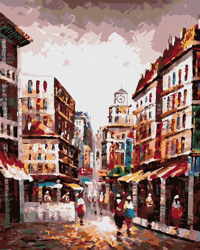 zuty zuty - malování podle čísel - ulička v hong kongu, 40x50 cm, plátno