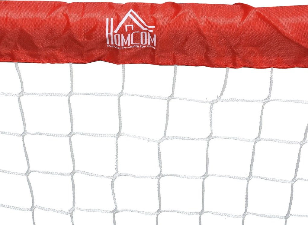 Fotbalové branky HOMCOM sada 2 skládacích mini branek z oceli Q195 a tetrolonu červená 90x36x60 cm na zahradu a hřiště | Aosom.de