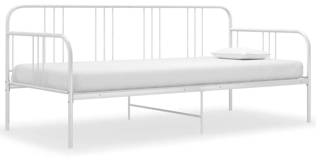 Rám postele/pohovky bílý kovový 90 x 200 cm - Default Title