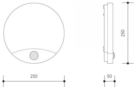 PANLUX OLGA S LED přisazené stropní a nástěnné kruhové svítidlo se senzorem 10W, bílá