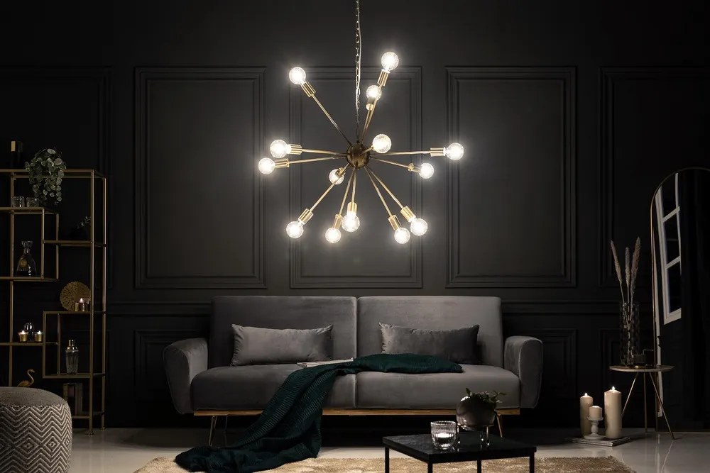 Designové závěsné svítidlo Daube 85 cm zlaté