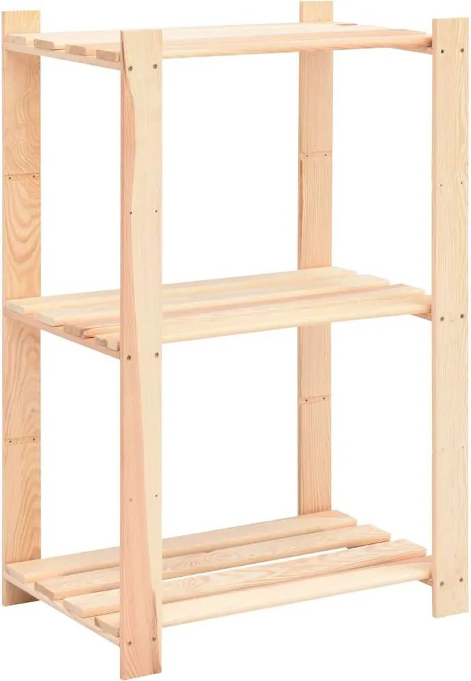 Regály 3 police 5 ks 60 x 38 x 90 cm masivní borovice 150 kg 3051123