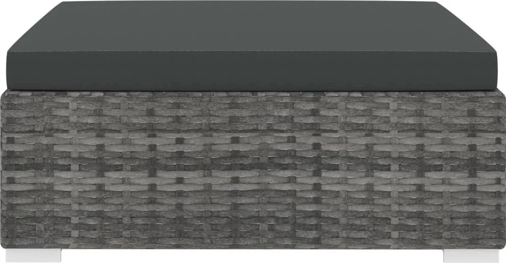 vidaXL Dílčí podnožka s poduškou 1 ks polyratan [46803] Barva: Černobílý