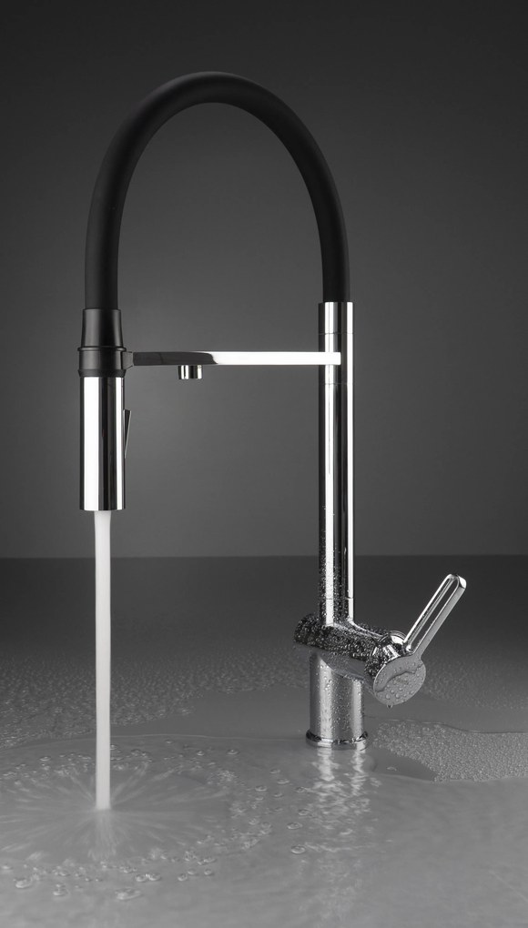 Deante Magnetic, dřezová baterie s připojením vodního filtru a elastickým výtokem, chromová, BRM_075M