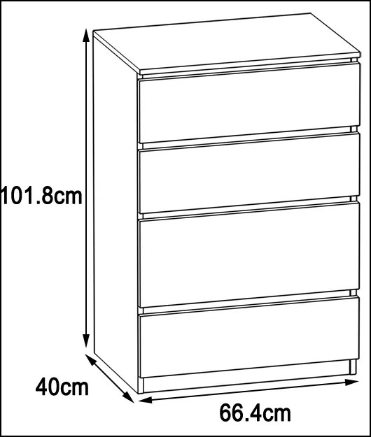 Designová komoda Beauty 2 - bílá / černý lesk