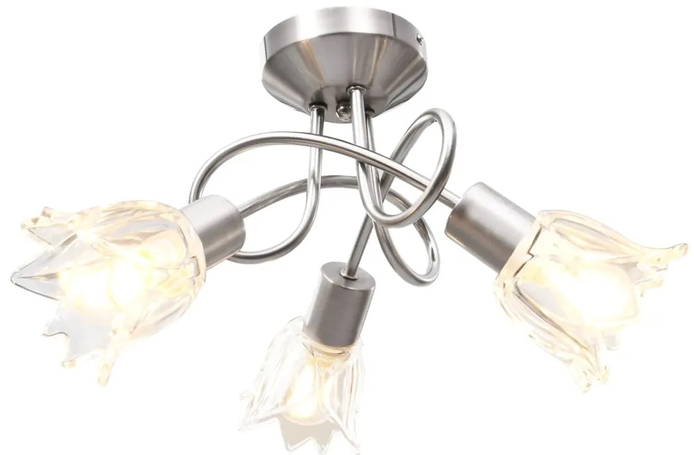 Stropní lampa průhledná skleněná stínidla 3 žárovky E14 tulipán 289227