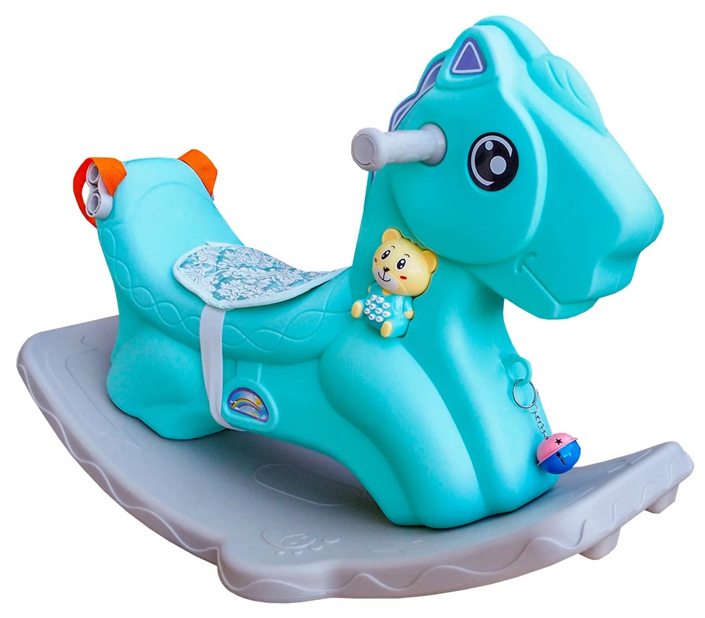 Aga4Kids Plastový houpací koník 2v1 DS3802 Modrý