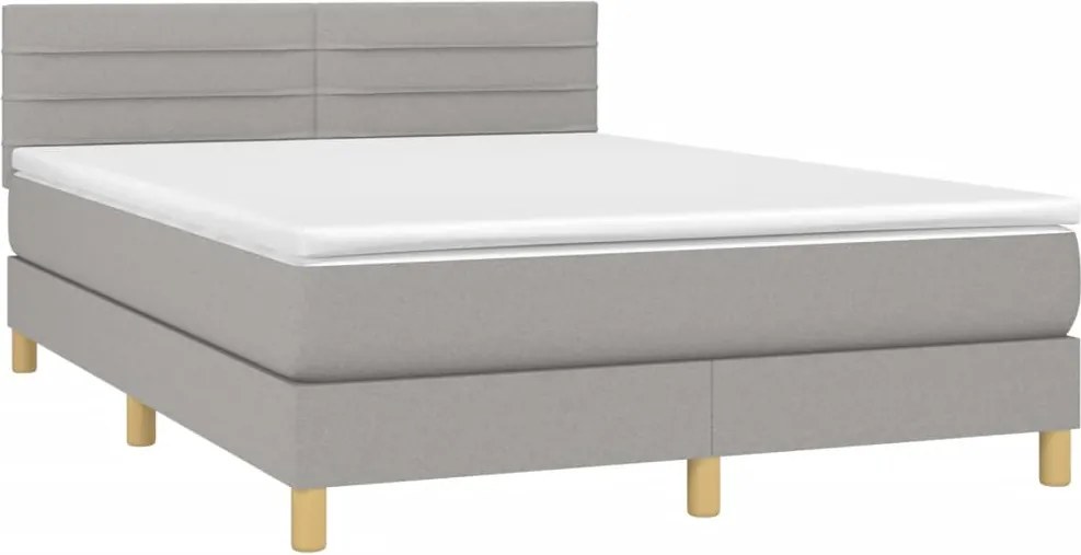 Box spring postel s matrací světle šedá 140 x 200 cm textil 3140697