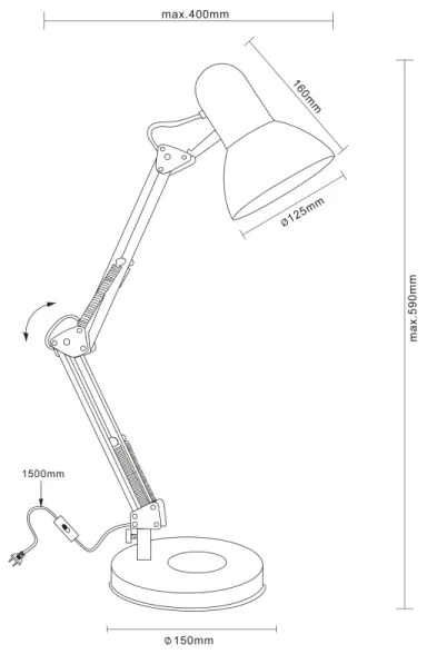 GLOBO 24880 - Stolní lampa FAMOUS 1xE27/40W