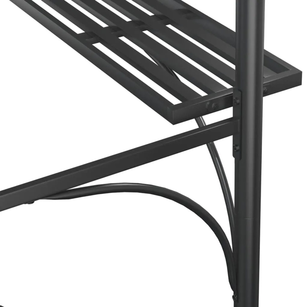 Bbq Altán S Bočními Policemi Antracitový 220X115X230 Cm Ocel