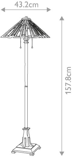 Quoizel QZ-MAYBECK-FL - Stojací lampa Tiffany MAYBECK 2xE27/60W/230V