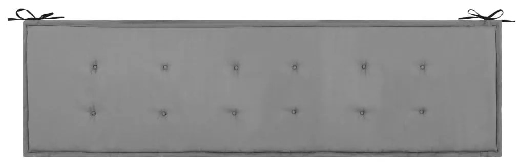 47616 vidaXL Poduška na zahradní lavici černo-šedá 200 x 50 x 3 cm