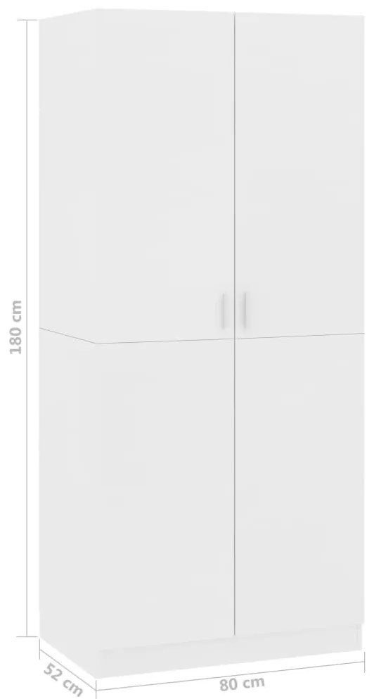 vidaXL Marketos Šatní skříň bílá 80 x 52 x 180 cm kompozitní dřevo