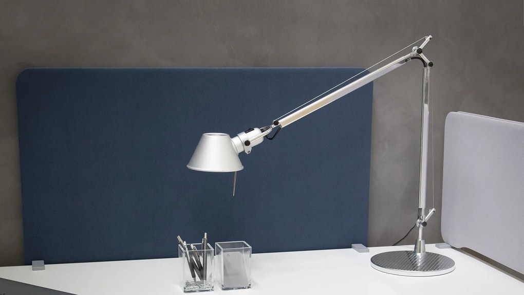 Artemide Tolomeo Tavolo, bílá stolní lampa s vypínačem, 1x10W LED E27, 78+64cm