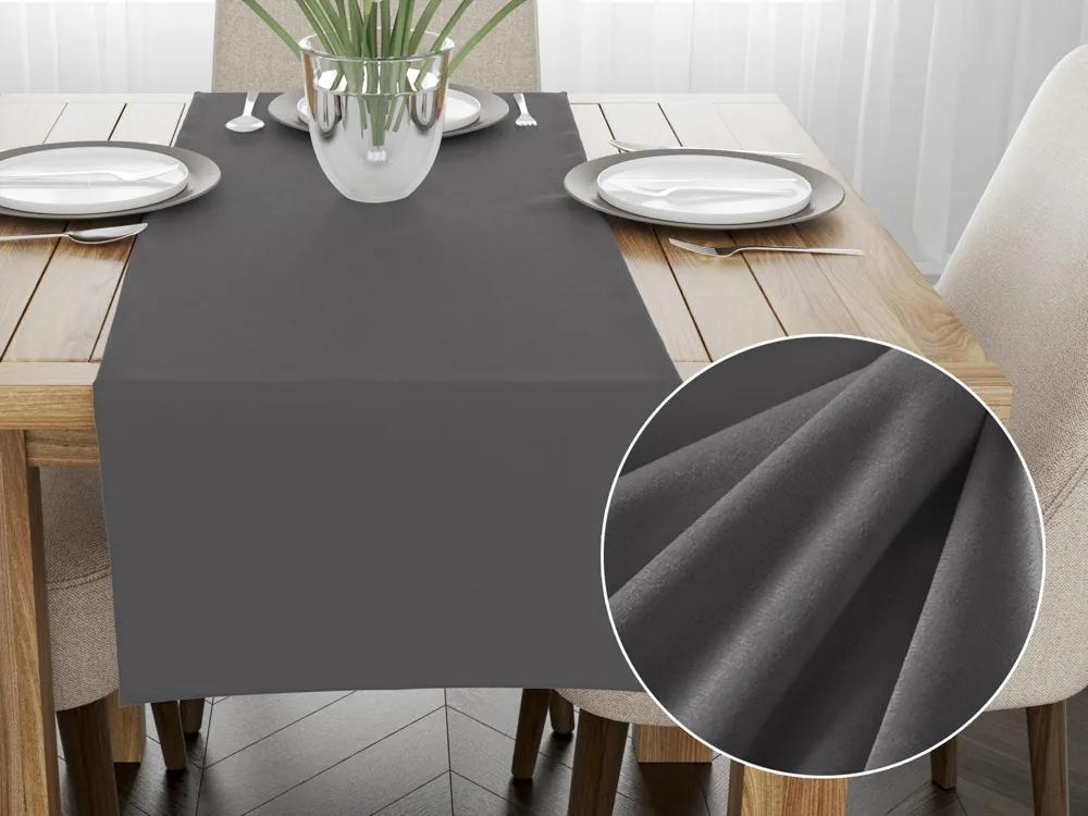 Biante Sametový běhoun na stůl Velvet Premium SVP-017 Tmavě šedý 45x160 cm