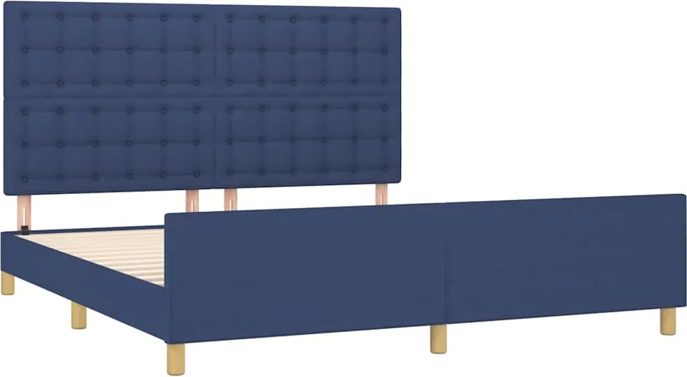 Rám postele s čelem modrý 180x200 cm textil 3125403