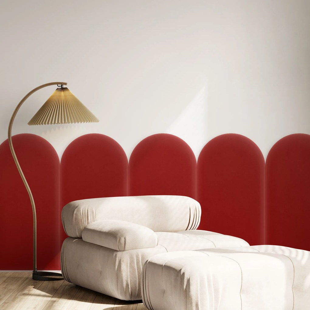 Sametový čalouněný panel - Oblouk - 30x80cm Farba: Červená