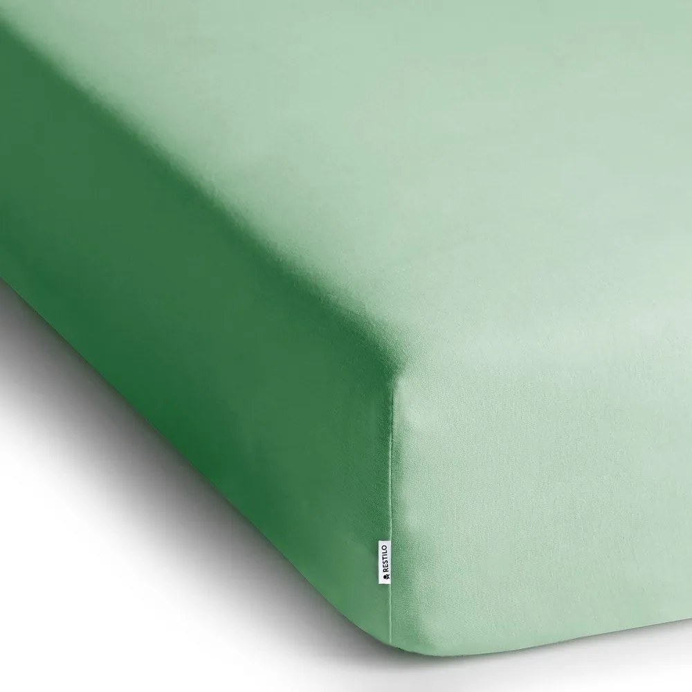 Světle zelené napínací prostěradlo jersey 180x200 cm Amber – Restilo
