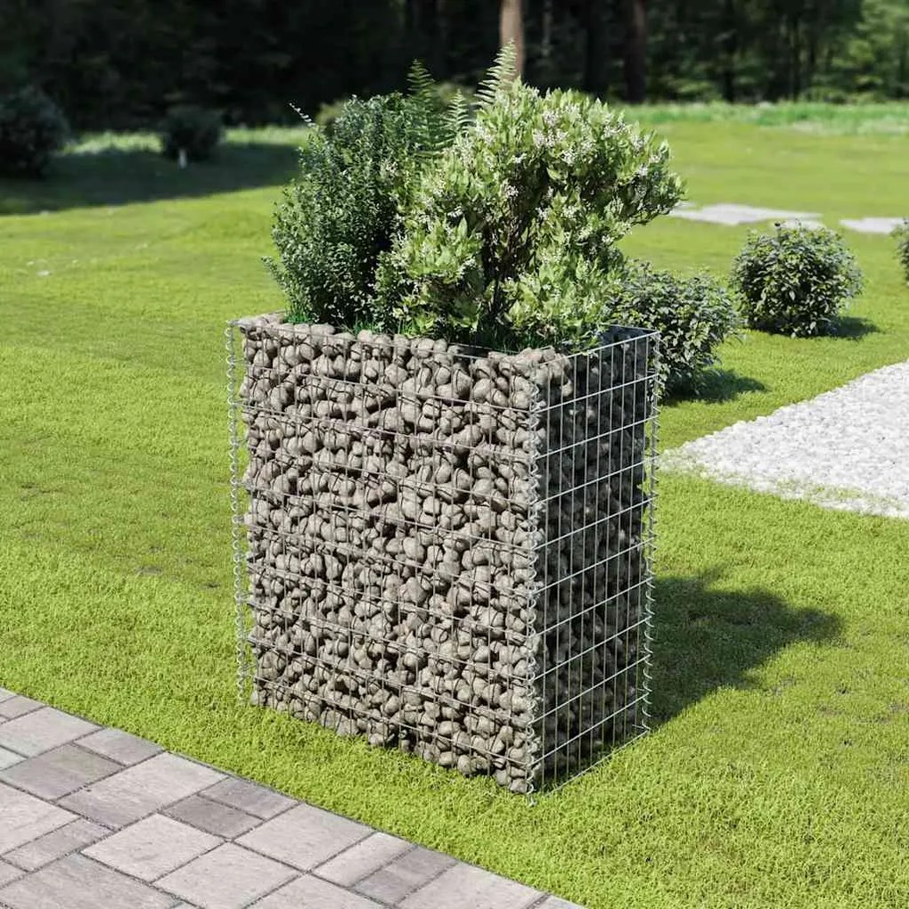 Gabionový vyvýšený záhon pozinkovaná ocel 90 x 50 x 100 cm 143568