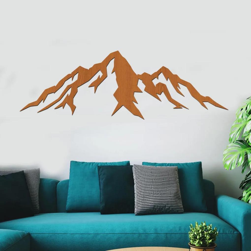 Dřevěný obraz Horské vrcholky Rozměry (cm): 80x26, Barevný vzor: Buk