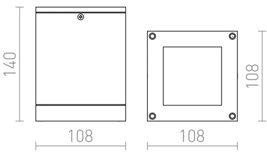 RED - Design Rendl-R10385 - Venkovní stropní svítidlo QUADRA 1xE27/75W/230V IP54