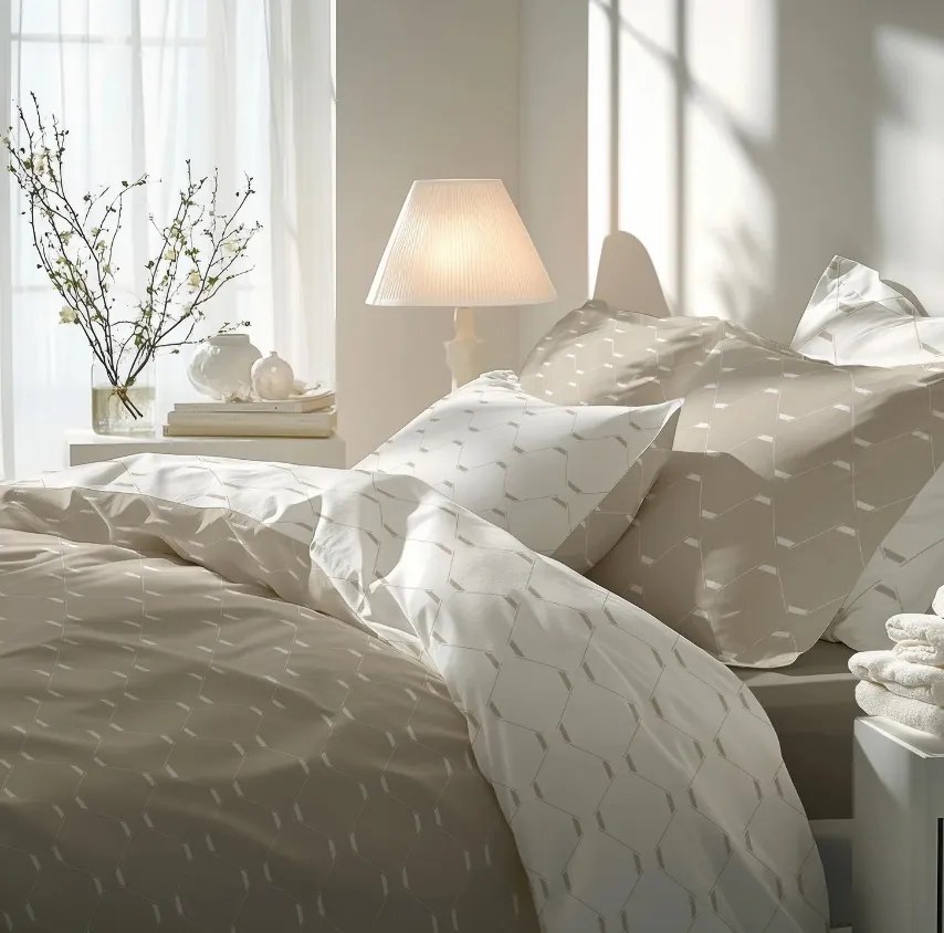 Florella Povlečení Renforcé Bonia Beige Rozměr: 70x90 + 140x200 cm