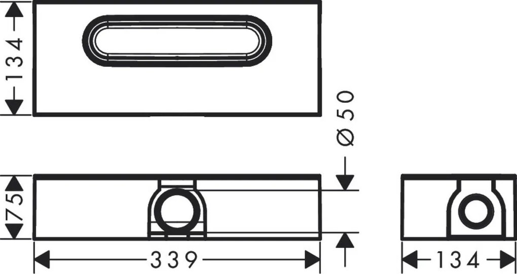 Hansgrohe uBox universal, základní těleso pro lineární sprchové žlaby pro standardní instalaci, HAN-01001180