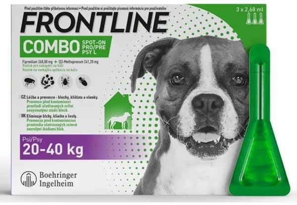 Frontline Combo spot-on dog L a.u.v. sol 3 x 2,68 ml, 20-40kg