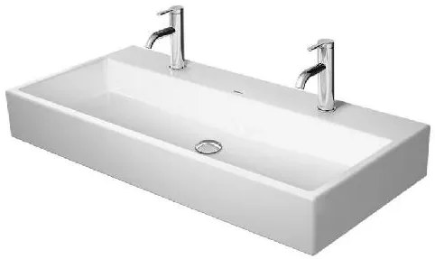 Duravit Vero Air - Dvojumyvadlo nábytkové 1000x470 mm, bez přepadu, s otvory pro baterie, WonderGliss, bílá 23501000721