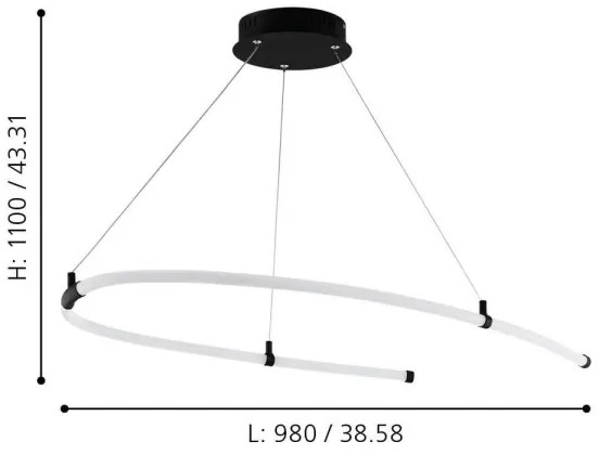 Eglo 99429 - LED Lustr na lanku ALAMEDILLA LED/27W/230V