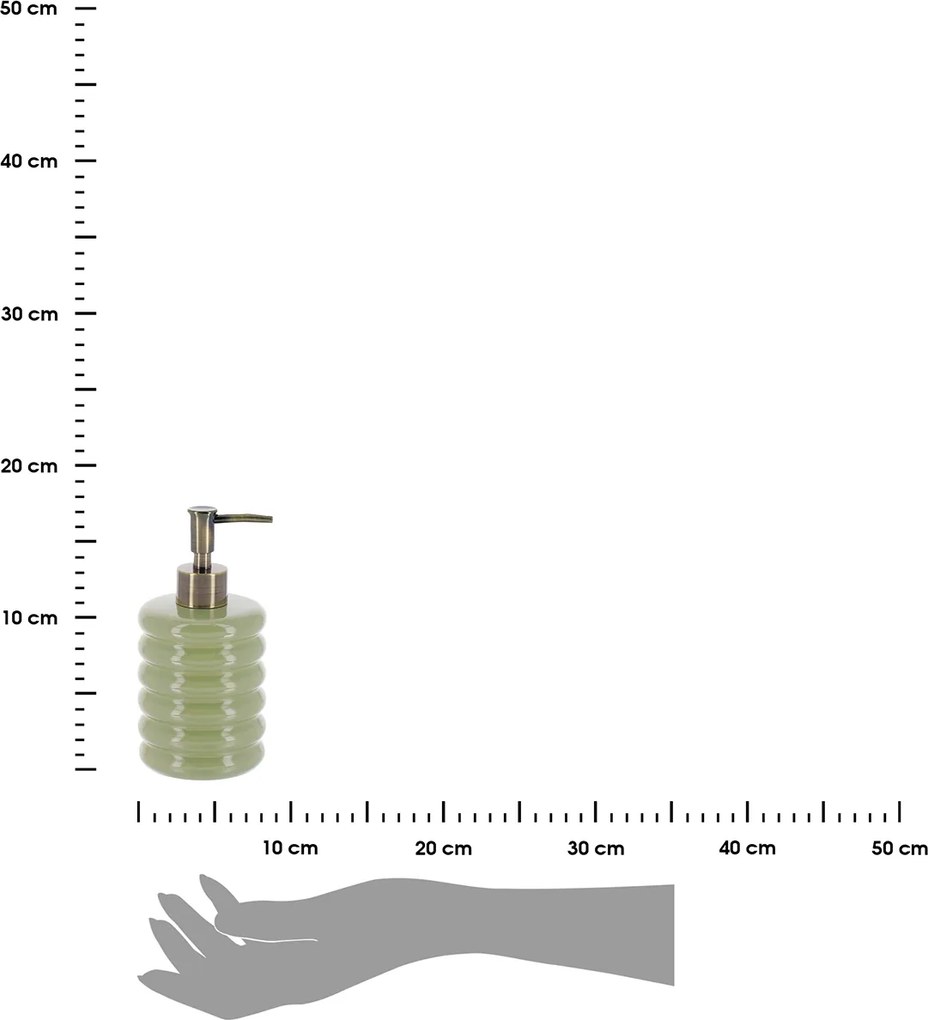 Dávkovač mýdla Olive, zelený/se zlatými prvky, 400 ml