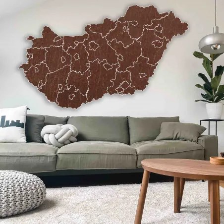 Dřevěná nástěnná mapa Maďarska - 40 kusů | SENTOP M005