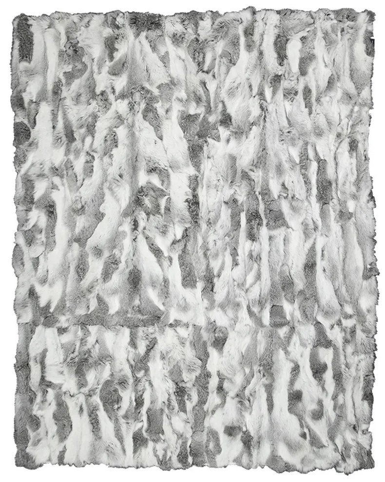 Pléd / přehoz z králičí kůže Rabbi šedá mix - 130*180*3cm