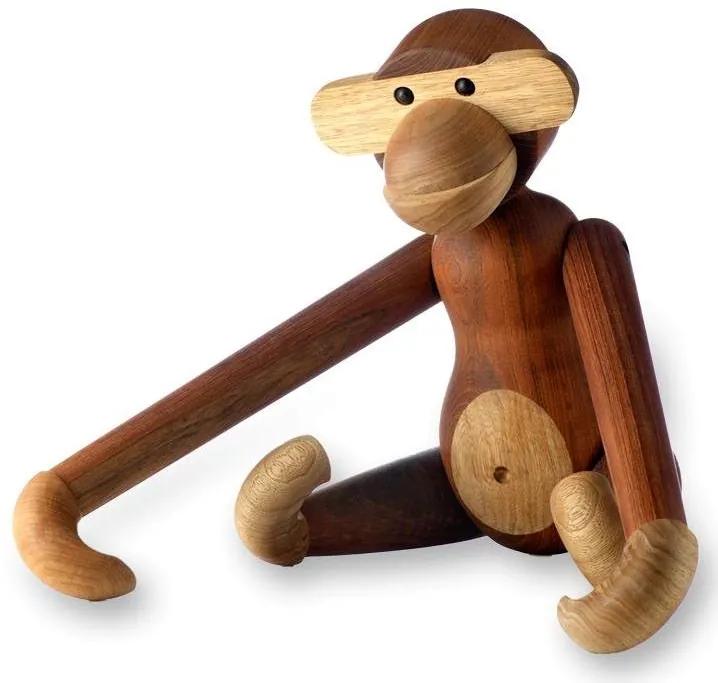 Kay Bojesen Denmark Dřevěná opička Monkey Small Teak Limba 20 cm, hnědá barva, přírodní barva, dřevo