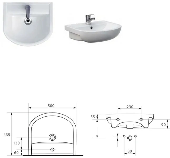 Kingsbath Serpens 50 koupelnová skříňka s umyvadlem
