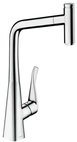 Hansgrohe Metris dřezová baterie s vytahovací sprškou chrom 73803000