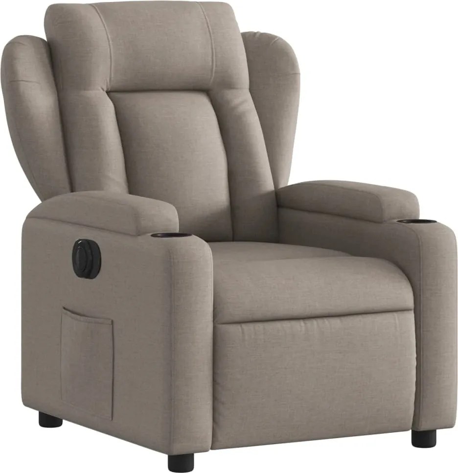Elektrické polohovací křeslo taupe textil 3204466