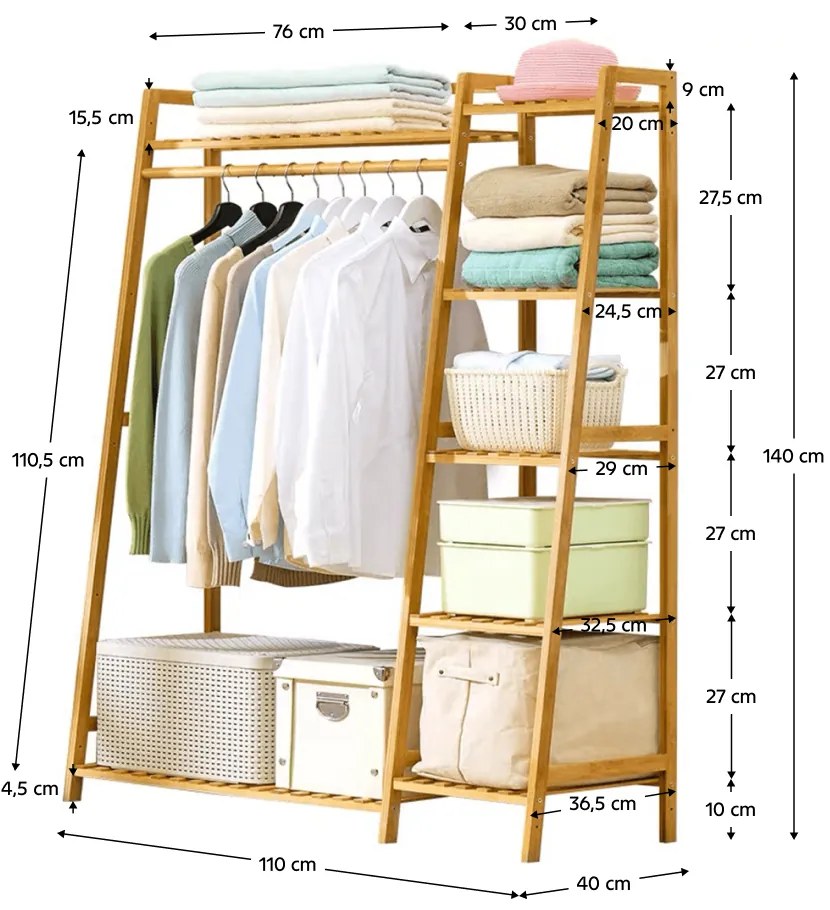 Kondela Šatní organizér, přírodní, VINET