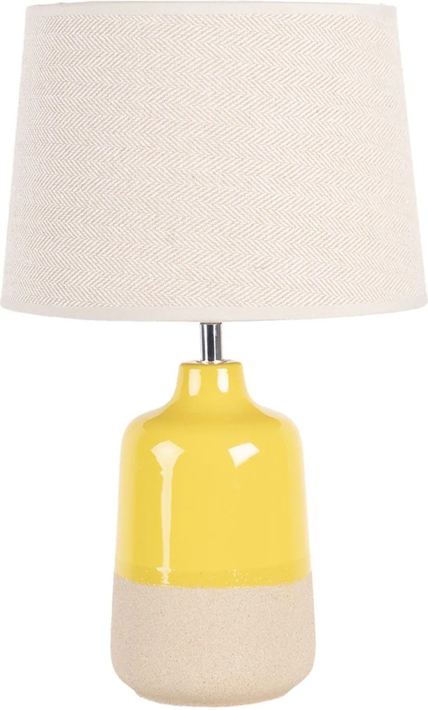 Krémovo žlutá stolní lampa - Ø 28*44 cm / E27